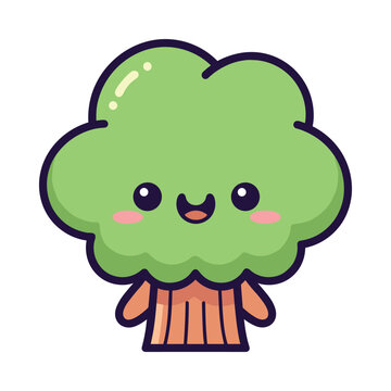 tree cartoon with face