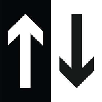 two arrows pointing down sign